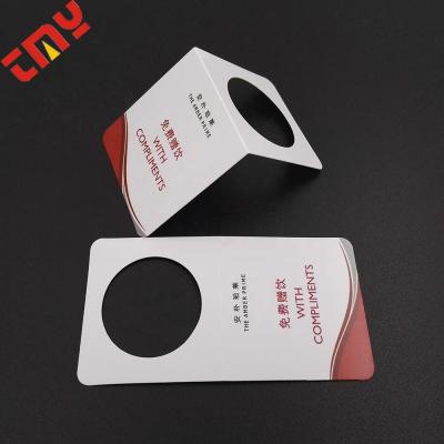 China Custom PVC Plastic Bottle Neck Hang Tag Waterproof 0.76mm Thickness 60x60mm for sale