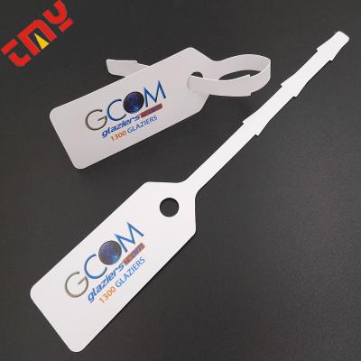 China Custom PVC Hang Tags Die Cut 0.76mm Thick Round Plastic Tags with HD Printing for sale