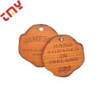 China Custom Bamboo Wooden Tags 85x26mm Laser Engraved Logo Labels for Supermarket Restaurant for sale