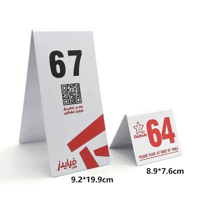 China Waterproof Plastic Table Number Holder 0.38mm Custom Printable Party Sign for sale