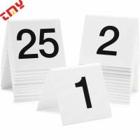 China Waterproof Plastic Table Number Holder 0.38mm Custom Printable Party Sign for sale
