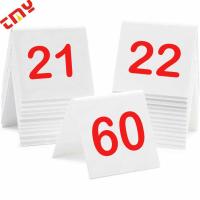 China Waterproof Plastic Table Number Holder 0.38mm Custom Printable Party Sign for sale
