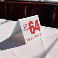 China Waterproof Plastic Table Number Holder 0.38mm Custom Printable Party Sign for sale