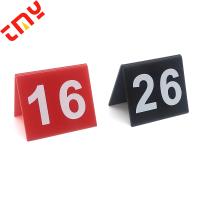 China Custom V-Shape Clear Acrylic Table Number Stand 5.5x6.3x4.5cm for Wedding Party Restaurant Display for sale