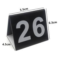 China Custom V-Shape Clear Acrylic Table Number Stand 5.5x6.3x4.5cm for Wedding Party Restaurant Display for sale