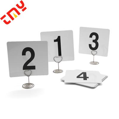 China Custom Double Side Printing Acrylic Table Number Sign 10.2x9.5cm for Wedding Restaurant for sale