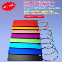 China Anodized Aluminum Cruise Luggage Tag 90mm x 50mm 8 Colors Blank Metal Rectangle for sale