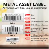 China Custom Aluminum Asset Tags Fireproof Durable 50x30mm Industrial QR Code Barcode Labels for sale