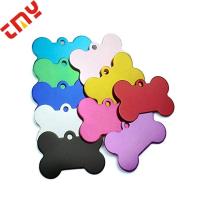 China Custom Blank Bone Shape Dog Tag Personalized Laser Engraving Aluminium Anodized Metal for sale
