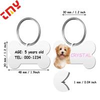 China Custom Blank Bone Shape Dog Tag Personalized Laser Engraving Aluminium Anodized Metal for sale