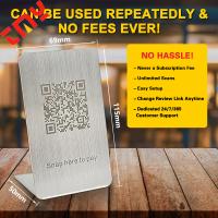 China Waterproof Laser Engraved Stainless Steel QR Code NFC Stand 105x72mm for Google Review Table Display for sale