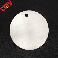 China Custom Stainless Steel Outdoor Decorative Tag 85x54mm Polished Silver 4-Hole Gravure Printed Business Sign for sale