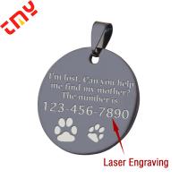 China Custom Stainless Steel Dog Tag Round Blank Pet ID Tag 25mm 30mm for Laser Engraving for sale