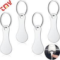 China Custom 23mm Stainless Steel Shopping Cart Token Keychain Coin for Laser Engraving for sale