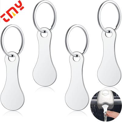 China Custom 23mm Stainless Steel Shopping Cart Token Keychain Coin for Laser Engraving for sale