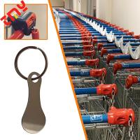 China Custom 23mm Stainless Steel Shopping Cart Token Keychain Coin for Laser Engraving for sale