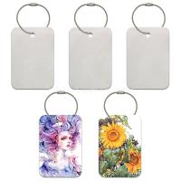 China Double Sided Sublimation Aluminum Luggage Tag 101x70mm Waterproof Custom Blank for sale