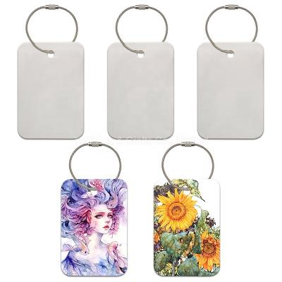 China Double Sided Sublimation Aluminum Luggage Tag 101x70mm Waterproof Custom Blank for sale