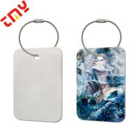 China Double Sided Sublimation Aluminum Luggage Tag 101x70mm Waterproof Custom Blank for sale