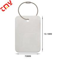 China Double Sided Sublimation Aluminum Luggage Tag 101x70mm Waterproof Custom Blank for sale