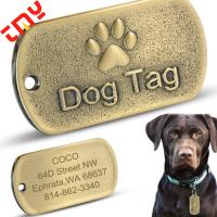 China Custom Zinc Alloy Dog Tag 30x30mm with Paw Print Identity Pet Tags for sale