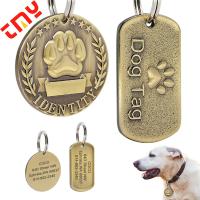China Custom Zinc Alloy Dog Tag 30x30mm with Paw Print Identity Pet Tags for sale