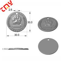 China Custom Zinc Alloy Dog Tag 30x30mm with Paw Print Identity Pet Tags for sale