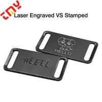 China Personalized Pet Engraved Name ID Collar Tag GoTags Fabric Tape Sliding Stainless Steel Dog Tag 1mm for sale