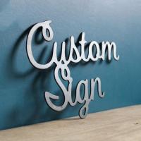 China Custom 3D Metal Letters Business Name Logo Plaque Signs 0.5-1mm Thick Outdoor Indoor for sale