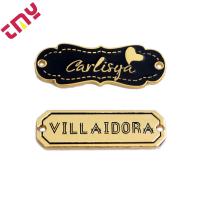 China Custom Logo Brass Metal Plate 80x40mm for Handbag Garment Decorative Tag for sale