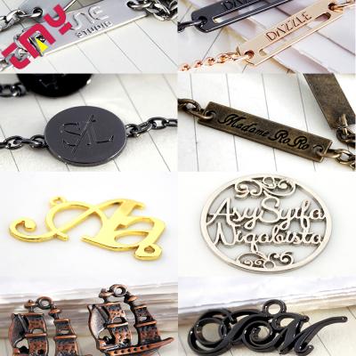 China Custom Logo Brass Metal Plate 80x40mm for Handbag Garment Decorative Tag for sale