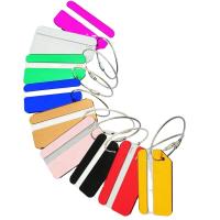 China Customized Aluminum Alloy Luggage Tag 75x44mm Reusable Anti Loss Travel Tag with Wire Ring for sale