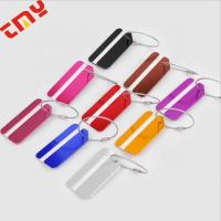 China Customized Aluminum Alloy Luggage Tag 75x44mm Reusable Anti Loss Travel Tag with Wire Ring for sale