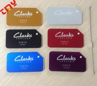 China Customized Aluminum Alloy Luggage Tag 75x44mm Reusable Anti Loss Travel Tag with Wire Ring for sale