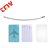 China Customized Aluminum Alloy Luggage Tag 75x44mm Reusable Anti Loss Travel Tag with Wire Ring for sale