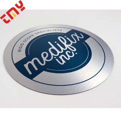 China Custom Wall Mounted Aluminium Signs 0.7mm Thickness UV Printing Durable Steel Round Polymetal Advertising for sale