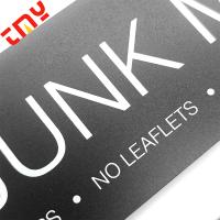 China Custom Black Frosted Aluminum Sign 1mm Sponge Glue Silk Screen Laser Engraving for Warehouse Office Toilet for sale