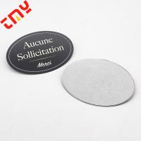 China Custom Metal Business Plaque Tag Laser Cut Outdoor Garage Blank Silver Logo Black Frosted Sign 50x30mm for sale