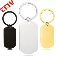 China Custom Stainless Steel Metal Tag 50x25mm Laser Engraved Logo Pet Dog Tag Keychain for sale