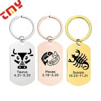 China Custom Stainless Steel Metal Tag 50x25mm Laser Engraved Logo Pet Dog Tag Keychain for sale