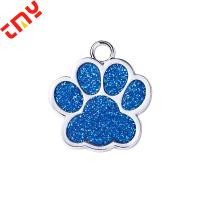 China Custom Engraved Glitter Dog Tag 27x25mm Stainless Steel Pet ID Pendant Necklace for sale
