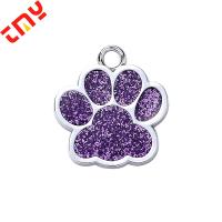 China Custom Engraved Glitter Dog Tag 27x25mm Stainless Steel Pet ID Pendant Necklace for sale