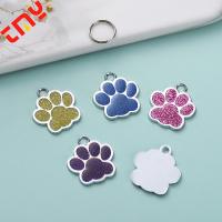 China Custom Engraved Glitter Dog Tag 27x25mm Stainless Steel Pet ID Pendant Necklace for sale