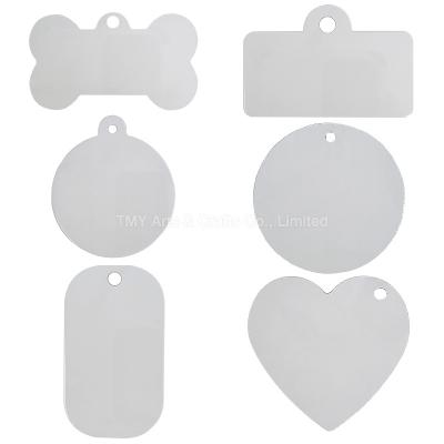 China Double Sided Blank Sublimation Dog Tags 50x28mm Stainless Steel Customizable Pet ID Tags for sale