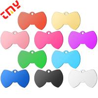 China Custom Aluminum Bowknot Dog Tag 30x18mm Blank Pendant for Metal Print for sale