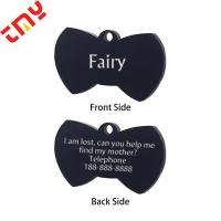 China Custom Aluminum Bowknot Dog Tag 30x18mm Blank Pendant for Metal Print for sale