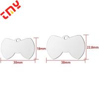 China Custom Aluminum Bowknot Dog Tag 30x18mm Blank Pendant for Metal Print for sale