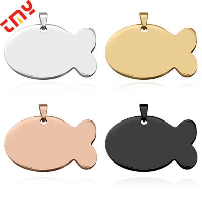 China Custom Stainless Steel Fish Cat Face Shape Pet ID Tag 38x25mm for Dog Cat Name Tag for sale