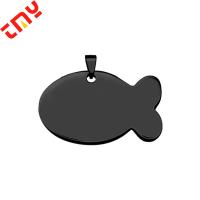 China Custom Stainless Steel Fish Cat Face Shape Pet ID Tag 38x25mm for Dog Cat Name Tag for sale