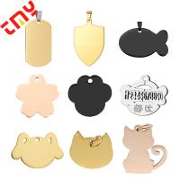 China Custom Stainless Steel Fish Cat Face Shape Pet ID Tag 38x25mm for Dog Cat Name Tag for sale